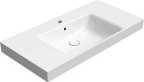 GSI Nubes obdélníkové umyvadlo 100 x 50 cm s otvorem pro baterii s přepadem odkládací plochy keramické bílá ExtraGlaze 9651111