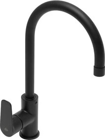 Dřezová baterie SAT Project s otočným ramínkem černá matná SATBSPRO280C