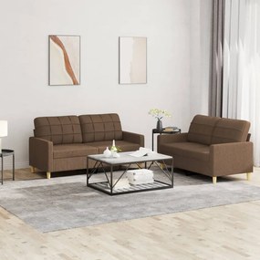 2dílná sedací souprava s poduškami hnědá textil 3201277