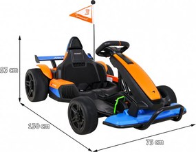 Ramiz Dětská motokára na baterie McLaren Drift oranžová + funkce driftu + sportovní sedadlo + LED světla