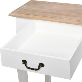 HOMCOM Konzolový stolek s 2 zásuvkami Retro design pro předsíň, chodbu, obývací pokoj a ložnici, borovice 87x34x78,5 cm Bílý