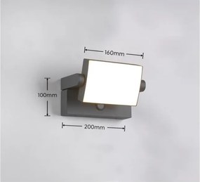 TRIO 246869142 KANSAS venkovní nástěnné svítidlo se senzorem SMD LED 10W/1000lm 3000K IP54 antracit