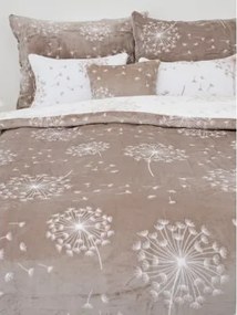 MK Lůžkoviny Francouzské mikroplyšové povlečení Exclusive – Pampelišky cappuccino 220 × 200 cm, 2ks 70 x 90 cm