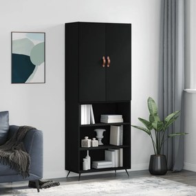 Skříň highboard černá 69,5 x 34 x 180 cm kompozitní dřevo - Default Title