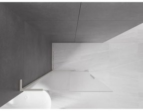 Mexen Velar L, posuvná sprchová zástěna Walk-in 90 x 200 cm, 8mm sklo námraza, broušená ocel, 871-090-003-33-97
