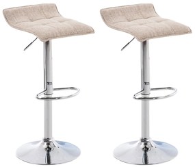 Barové stoličky Beaufort - 2 ks - látkové čalounění | krémové