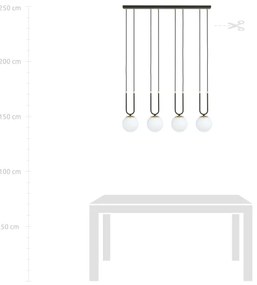 Lustr na lanku GLAM 4xE14/10W/230V černá