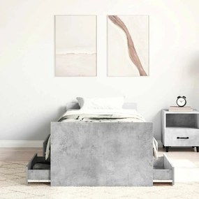 Rám postele s hlavovým a nožním čelem betonově šedý 75 x 190 cm 3203820