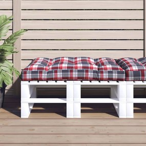Poduška na palety červená károvaná 120 x 80 x 12 cm textil 314421
