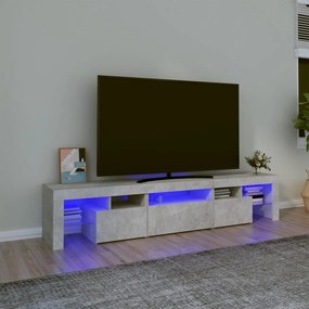 vidaXL TV skříňka s LED osvětlením betonově šedá 200x36,5x40 cm