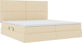 Postel s úložným prostorem a matrací Krémová 200 x 200 cm 3371743
