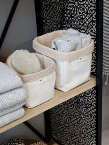 Éternel Úložný textilní košík Cotton/Jute Cream – menší, krémová barva, textil