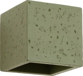 Nástěnné svítidlo Quad, 1x olivově zelené betonové stínidlo