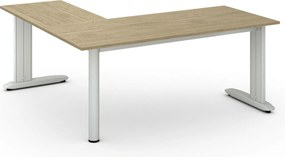 Rohový kancelářský stůl PRIMO FLEXIBLE, 180x180 cm, dub přírodní