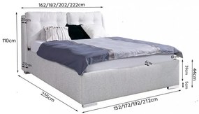 Elegantní čalouněná postel IBIZA 140x200 cm Monolith 1
