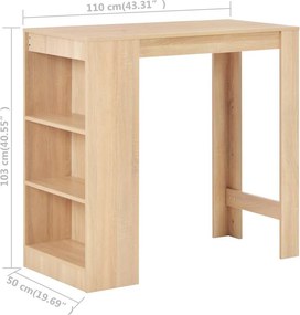 Barový stůl s regálem dub 110 x 50 x 103 cm 280213