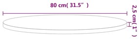 Stolní deska Ø 80 x 2,5 cm kulatá masivní bukové dřevo - Default Title