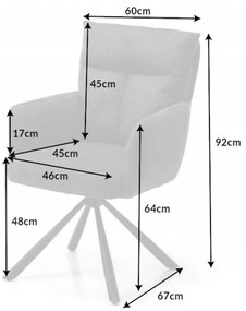 Retro židle Big George tmavě šedá otočná 360/ 42082