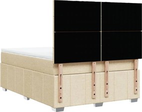 Box spring postel s matrací krémová 140x200 cm textil 3291696