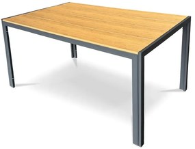 Zahradní stůl WOOD - hnědý polywood / šedá kovová konstrukce Barva: Hnědá