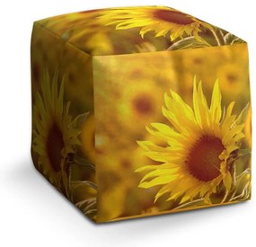 Taburet Cube slunečnice 3, žlutá