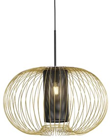 Designová závěsná lampa zlatá s černou 60 cm - Marnie