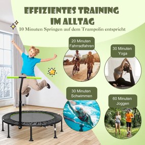 Costway Φ110 cm Skládací mini trampolína s výškově nastavitelným madlem dětská