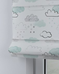 Římská roleta Capri barva bílá látka vzorované