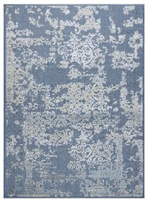 koberec Strukturální SOLE D3811 Ornament ploché tkaní modrý / béžový velikost 160x220 cm | krásné koberce cz