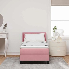 Postel s boxspringem s čelo Růžová 200 x 80 cm samet 3341389