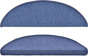 Schodové rohože 15 ks 56 x 17 x 3 cm modré, půlkulaté 133883