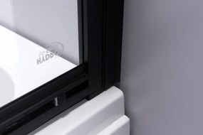 BPS-koupelny Dvoudílná vanová zástěna HYD-PR07 85x150 černá/transparent