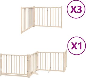 Zábrana pro psy s dvířky skládací 10 panelů 800 cm topol 3155723