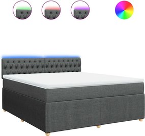 Box spring postel s matrací tmavě šedá 180x200 cm textil 3289843