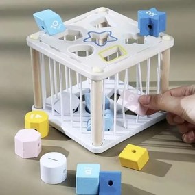 Montessori dřevěná vkládací kostka Kruzzel 22885
