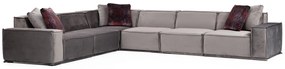 Designová rohová sedačka Valtina 388 cm šedá - levá