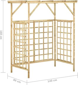Zahradní pergola pro dvě popelnice impregnované borové dřevo 316063