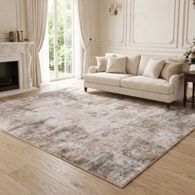 HOMCOM omyvatelný koberec s abstraktním vzorem, 230 × 160 cm, hnědá