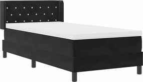 Postel s boxspringem s čelo Černý 190 x 90 cm samet 3341392