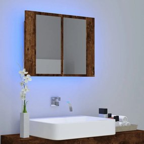 Petromila Zrcadlová skříňka s LED kouřový dub 60x12x45cm kompozitní dřevo