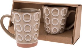 Světle hnědé keramické hrnky v sadě 2 ks 380 ml Rings – Dakls