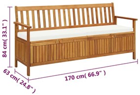 vidaXL Marketos Úložná lavice s poduškou 170 cm masivní akáciové dřevo