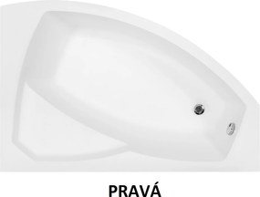 Besco Rima asymetrická vana 130 x 85 cm pravá bílá VANRIM130P
