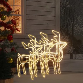 vidaXL Vánoční sobi 3 ks s teplými bílými LED 76 x 42 x 87 cm [3154301]