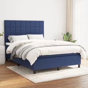 Box spring postel s matrací modrá 140x200 cm textil 3141783