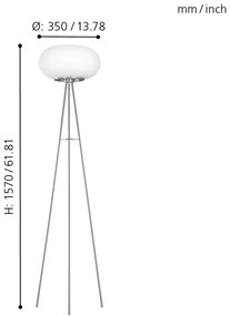 EGLO 86817 - Stojací lampa OPTICA 2xE27/60W