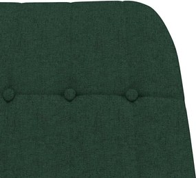 Houpací křeslo s podnožkou tmavě zelené textil 3097709