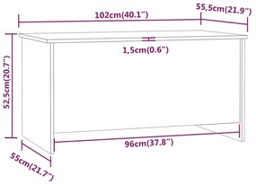 Konferenční stolek hnědý dub 102x55,5x52,5 cm kompozitní dřevo - Default Title