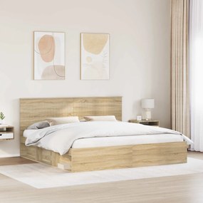 Rám postele s čelo Sonoma 200 x 200 cm Masivní borové dřevo 3410967