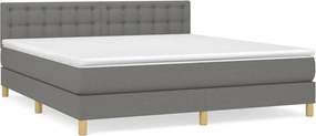 Box spring postel s matrací tmavě šedá 160x200 cm textil 3140946